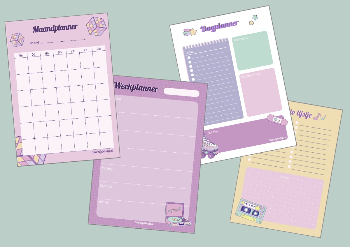 Planner printen; maand, week, dag en to-do lijstje! | Voormijnkleintje.nl