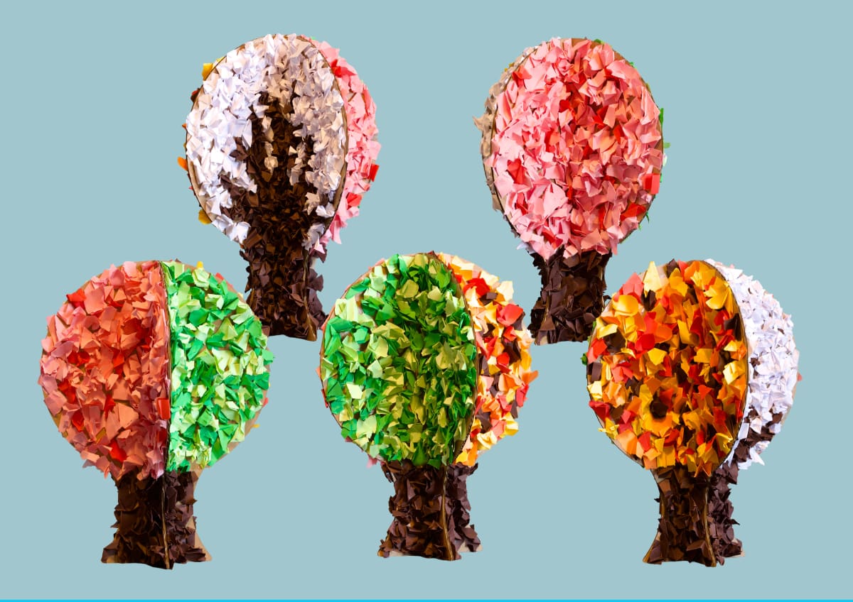 4 seizoenen boom van karton | Voormijnkleintje.nl
